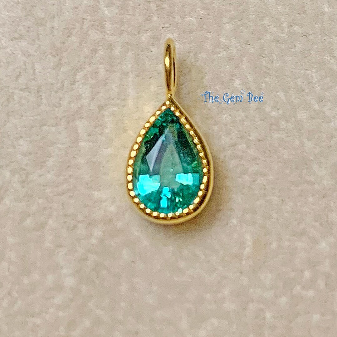 18k Solid Yellow Gold 5mmx7.5mm Natural Finest Glowing EYE CLEAN ...