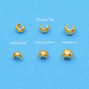 14k Solid Yellow Gold Crimp Tube Cover Beads Quantity: (2) or (10) - Etsy