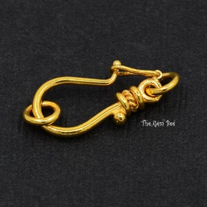 8.8mmx17.8mm 18k Solid Gold Large Fancy Hook Clasp Finding With ...