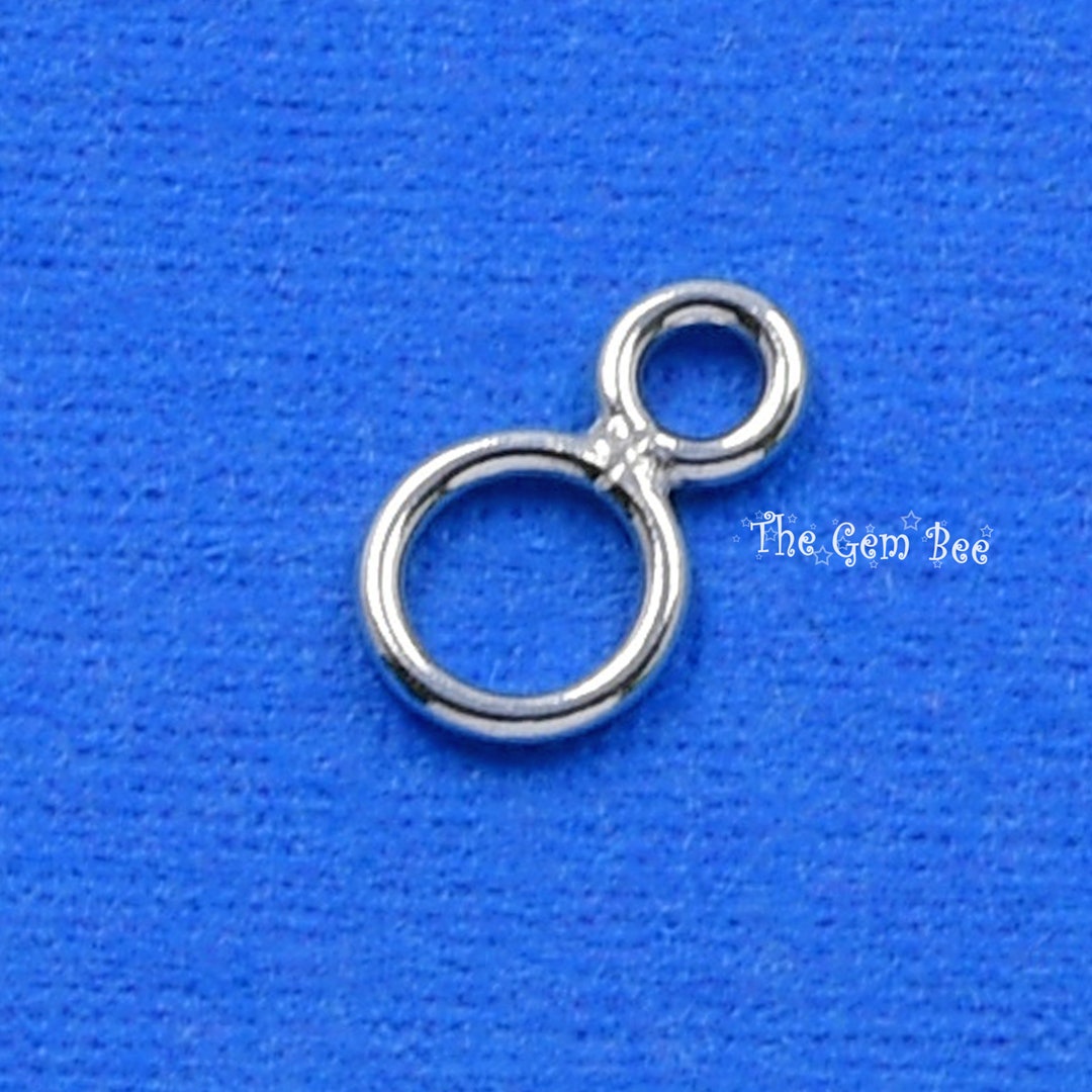 14k Solid White Gold Figure 8 Connector 20 Gauge Jump Ring for Crimp ...