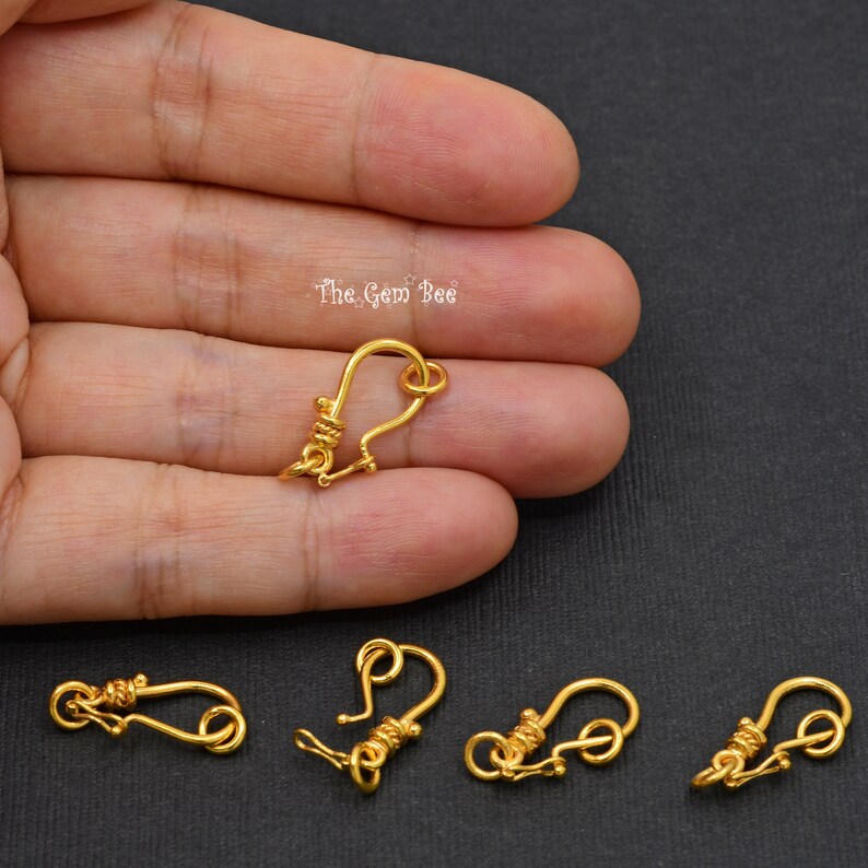 8.8mmx17.8mm 18k Solid Gold Large Fancy Hook Clasp Finding With ...