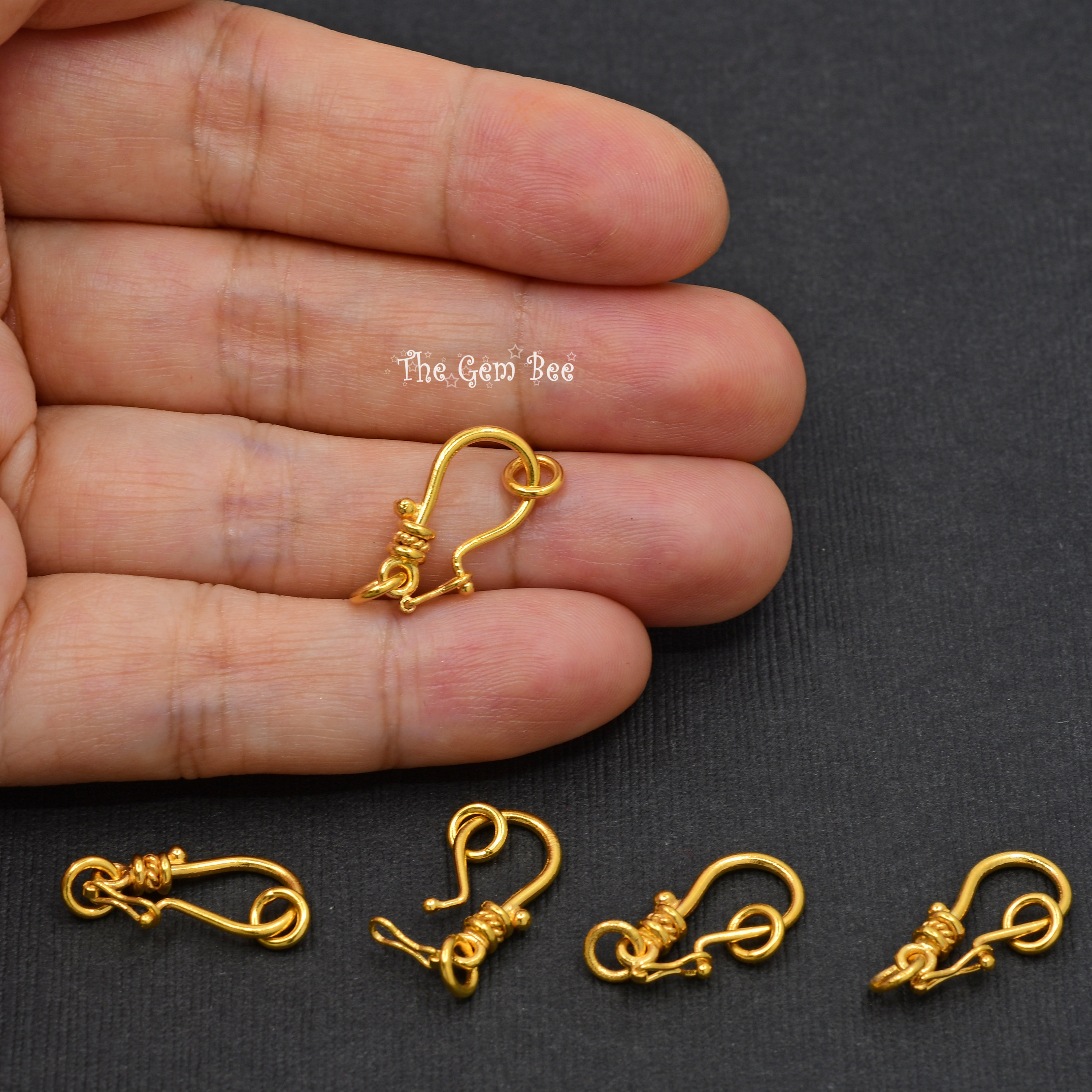 8.8mmx17.8mm 18k Solid Gold Large Fancy Hook Clasp Finding With ...