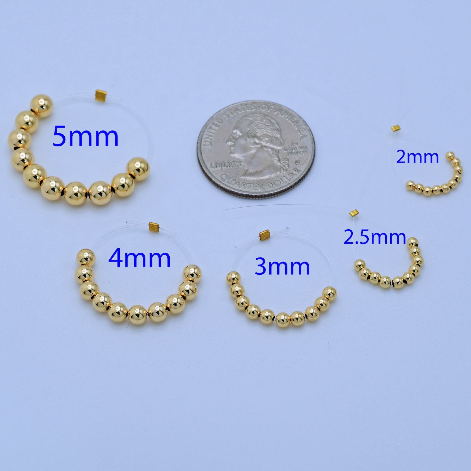 4MM 18k Solid Gold Smooth Round Ball Sphere Bead Spacer (10) - Etsy