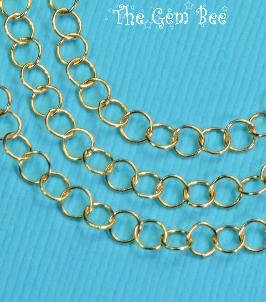 18k Solid Yellow Gold Handmade Round Cable Chain 4mm Link Bulk Extender ...