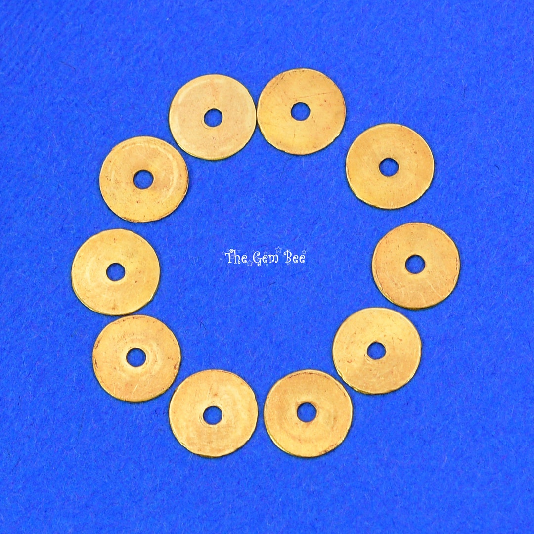 5mm 18k Solid Yellow Gold Handmade Thin Disc Spacer Findings Beads ...