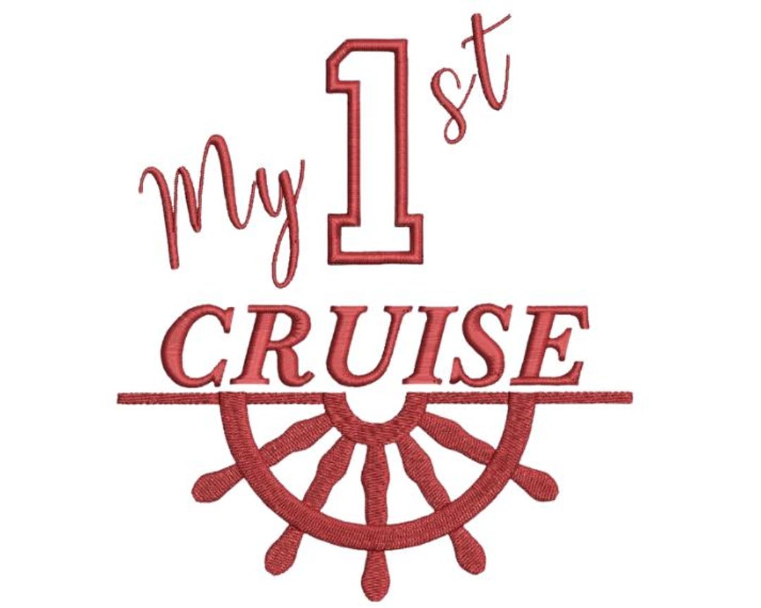 My First Cruise Embroidery Design | Milestone Vacation Stitch (4x4, 5x7 ...