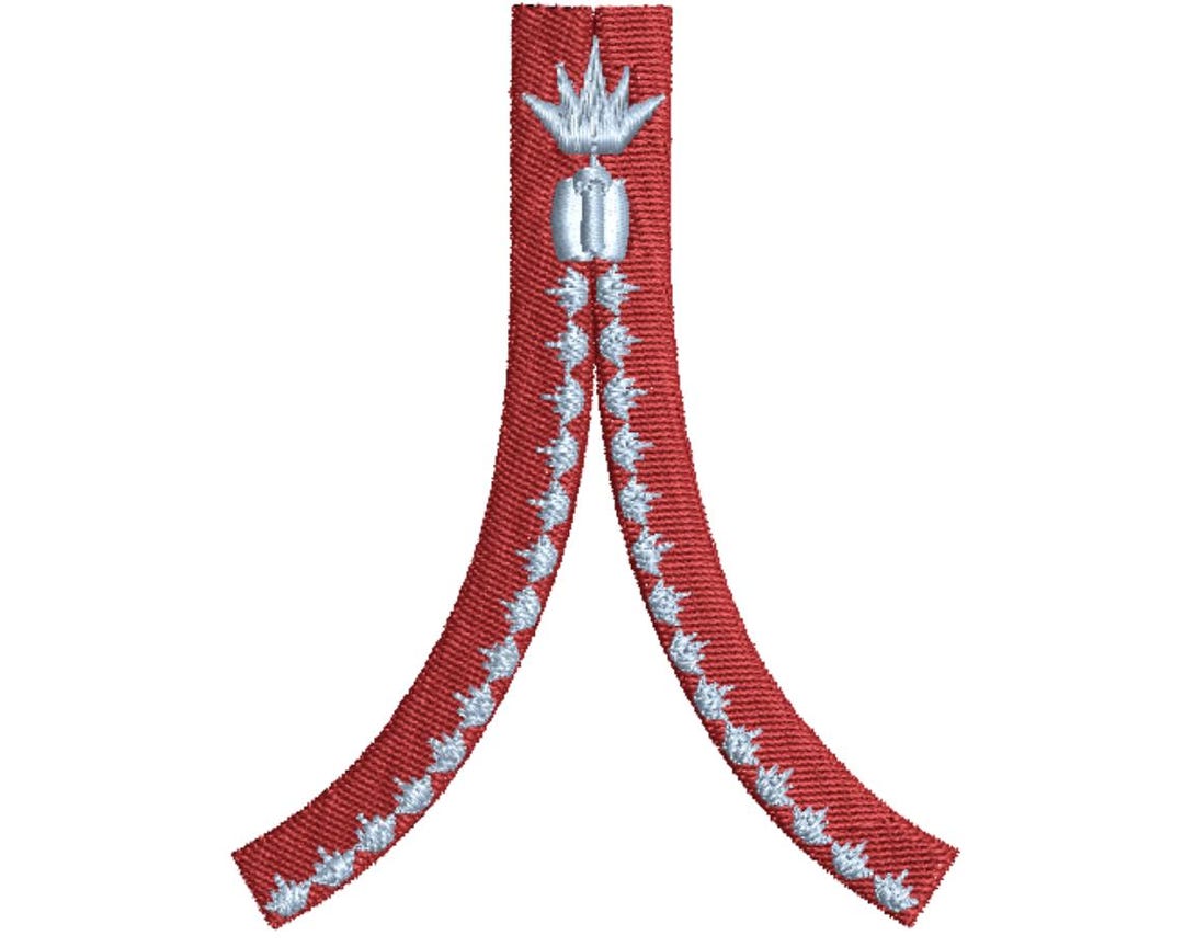 Open Split Seam Side Zipper With Crowns Digital Machine Embroidery ...