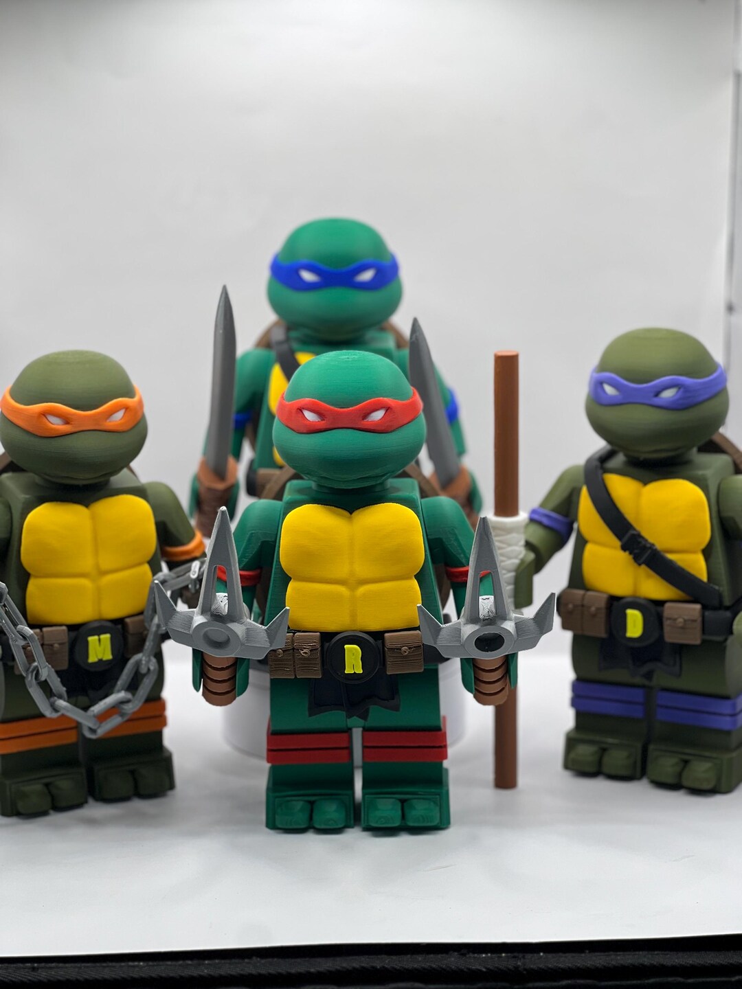3D Ninja Turtle Brick Figure Set – TMNT- Inspired Custom Mini Figures ...