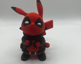 Pikapool 3D Printed Figurine Pikachu Deadpool Mashup Collectible Action ...