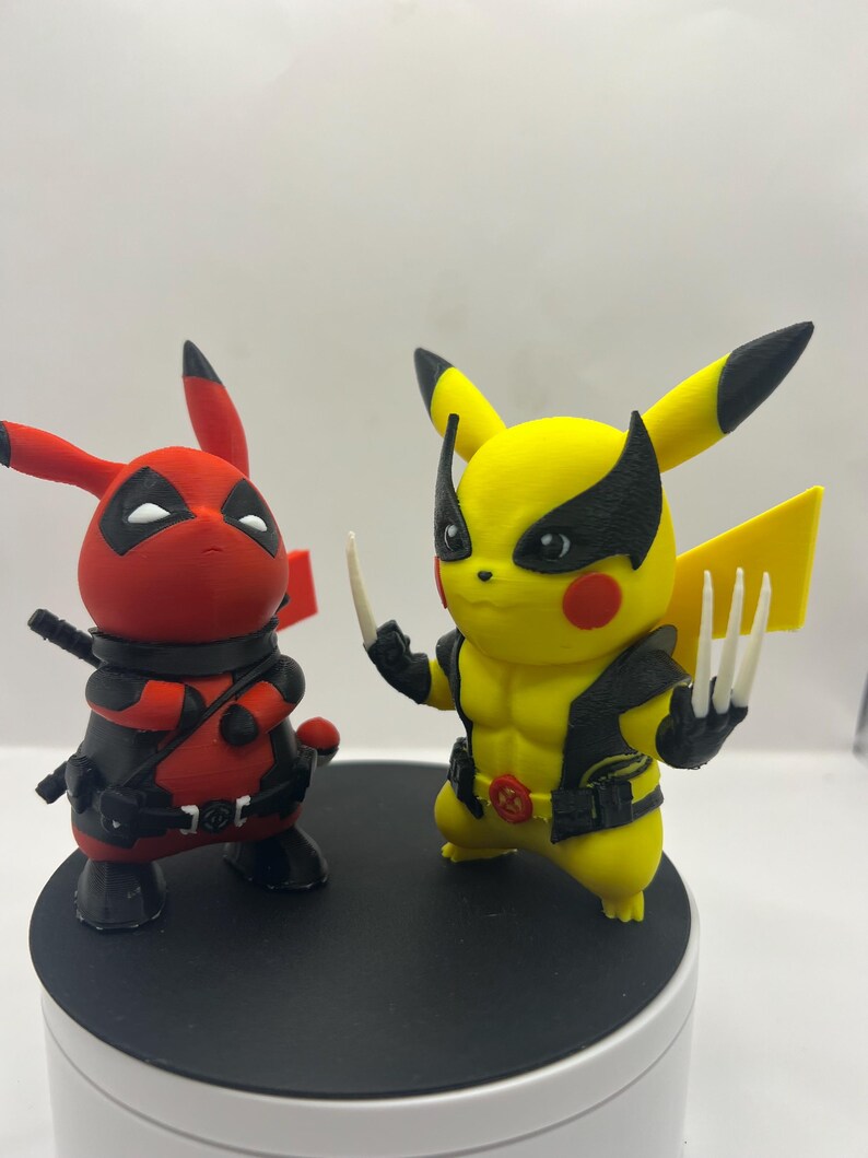 Iconic Match up Pikapool 3D Printed Figurine Pikachu Wolverine 3D Print ...