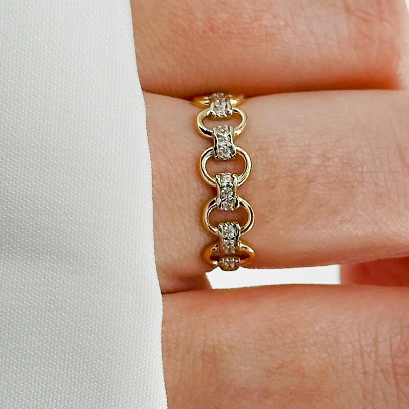 Gold Chain Ring - Etsy