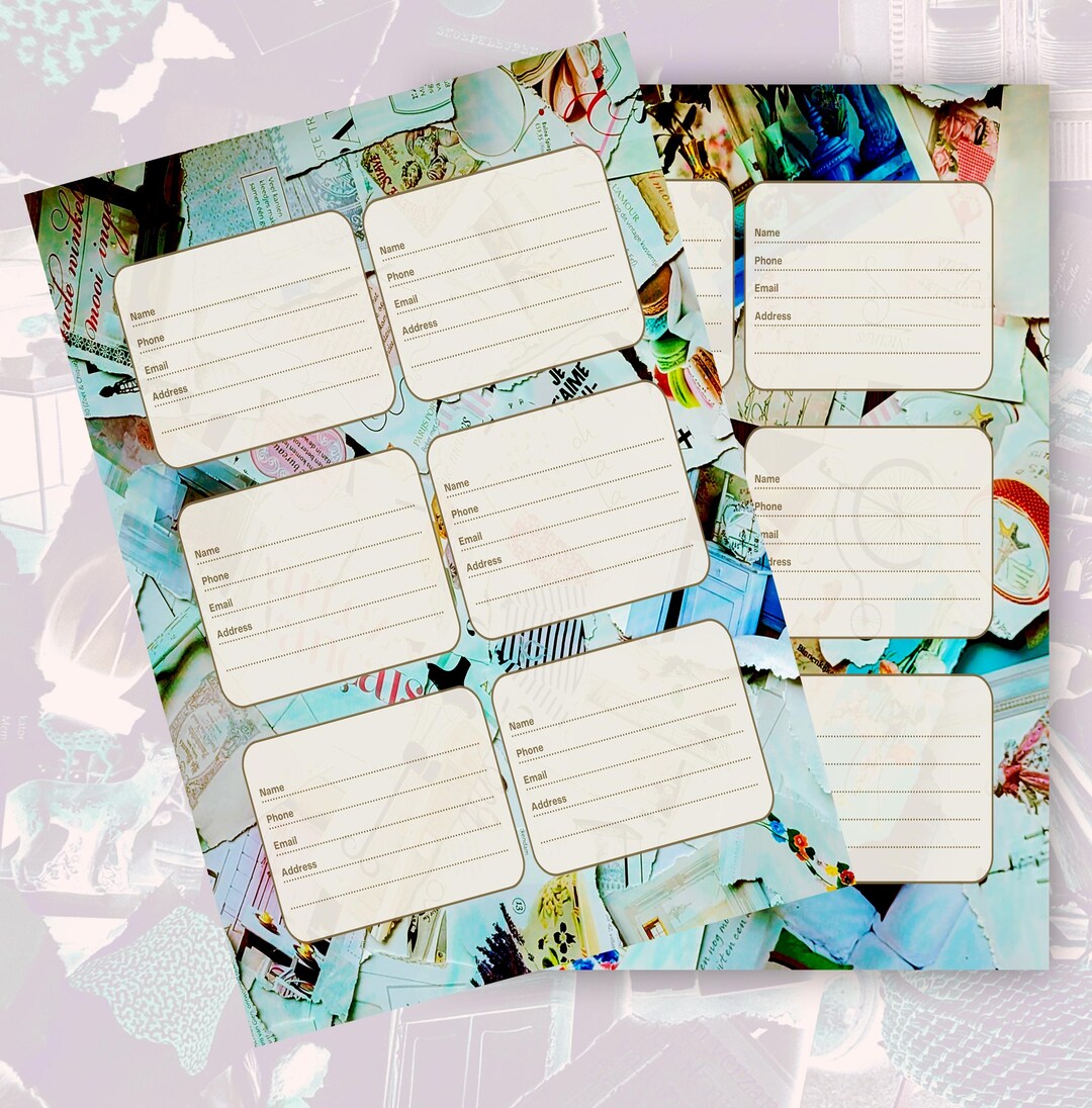 Blue Vintage Address Book Page - Etsy