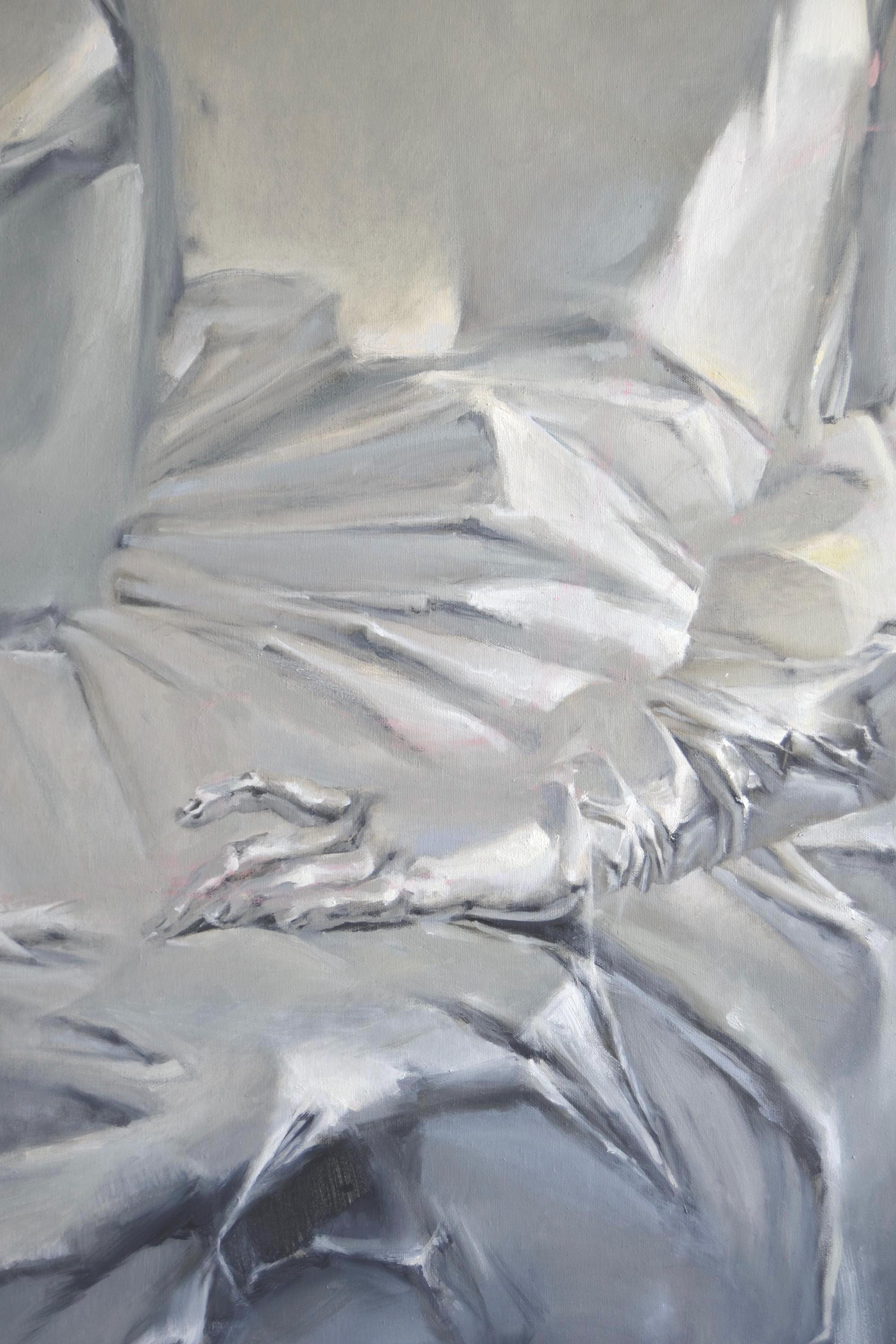 Large Figurative Oil Painting – Draped Body – Conceptual Contemporary ...