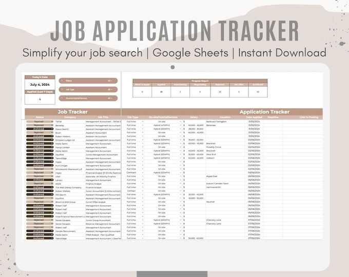 Job Tracker - Etsy