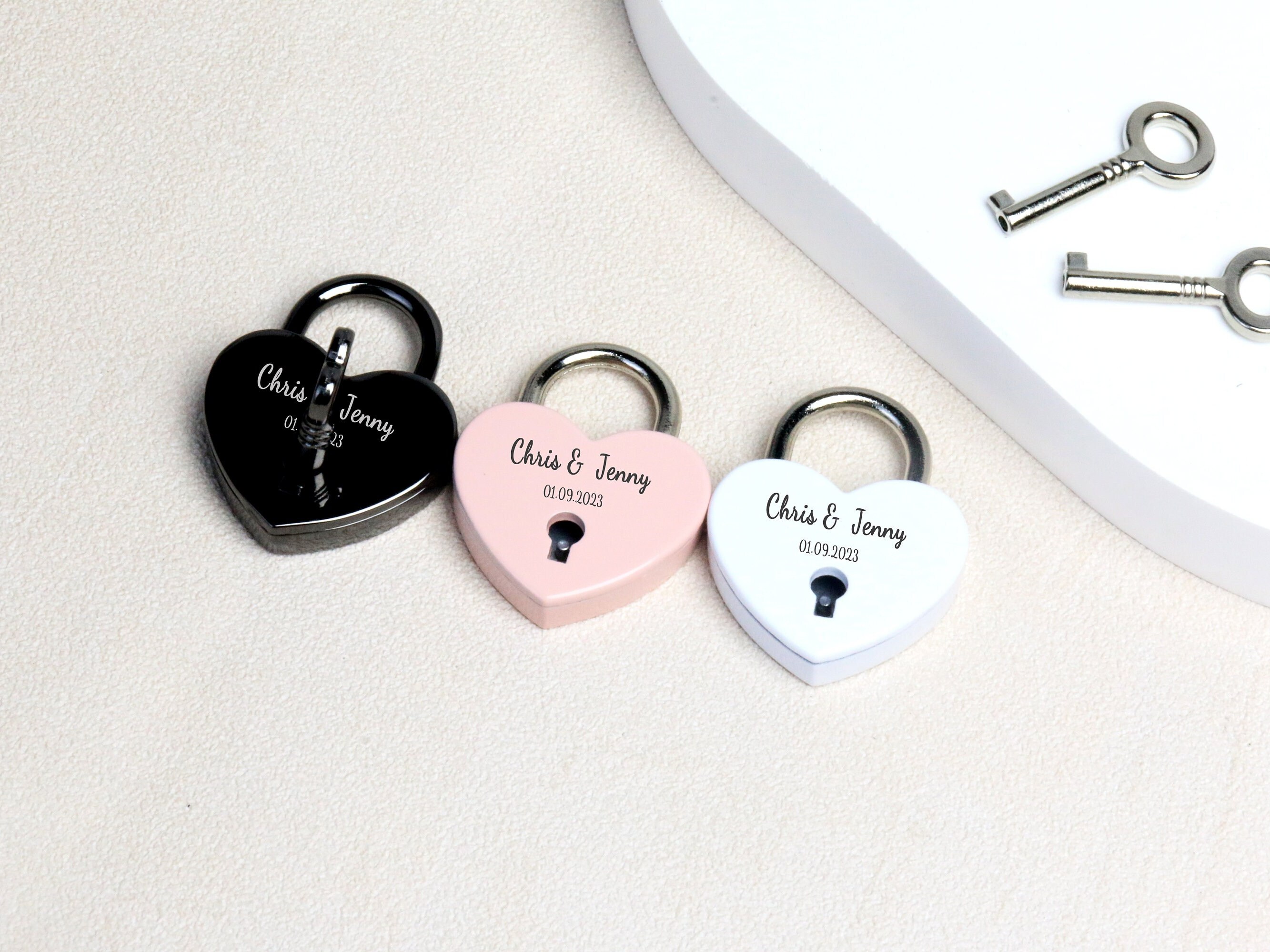 Personalised Love Padlock, Two Hearts Locked Together Forever, Heart ...