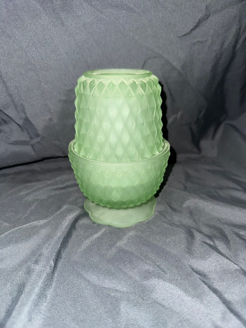 Vintage Indiana Glass Diamond Point Fairy Lamp - Etsy