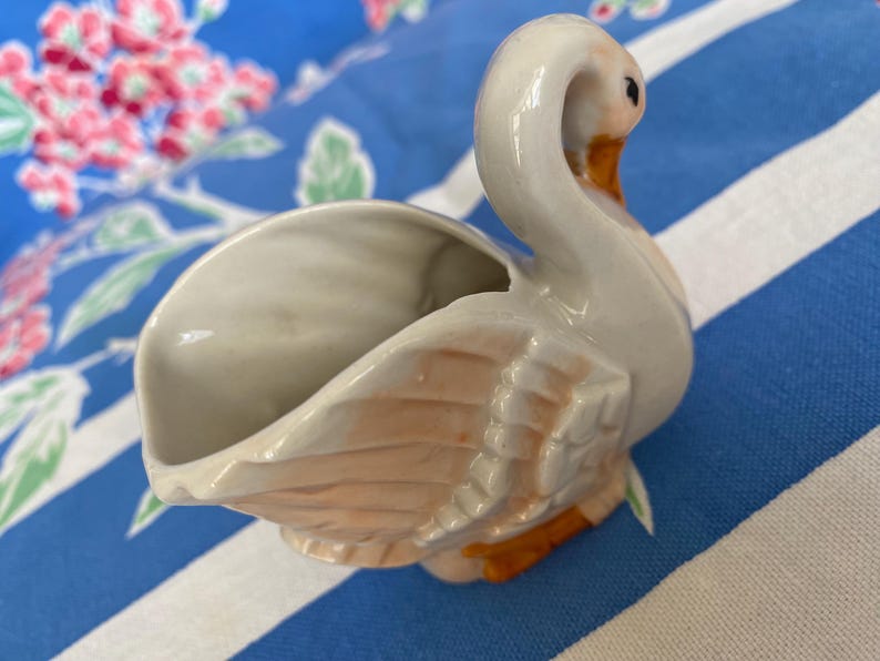 Vintage Hand-painted Swan Cigarette, Toothpick & Match Holder Made in ...
