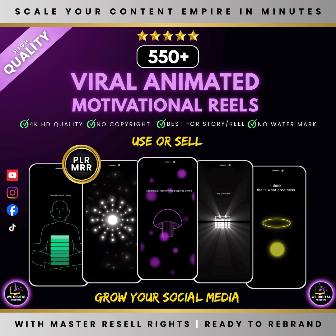 550+ Motivational Animated Videos & Viral Reels Bundle | Social Media ...
