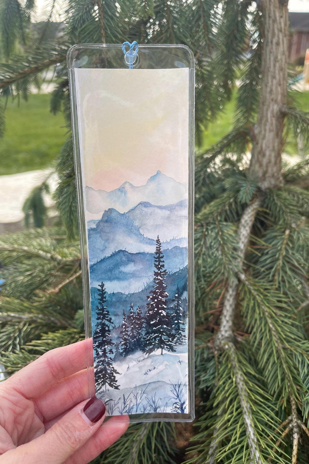 Winter Mountain Bookmark- Original Watercolor Art Bookmark || Book ...