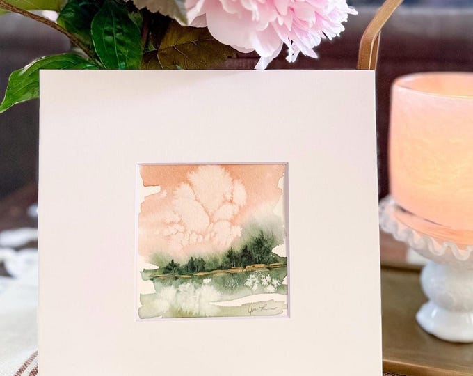 Awakening Sky | Small 4x4" Original Abstract Landscape Painting ...