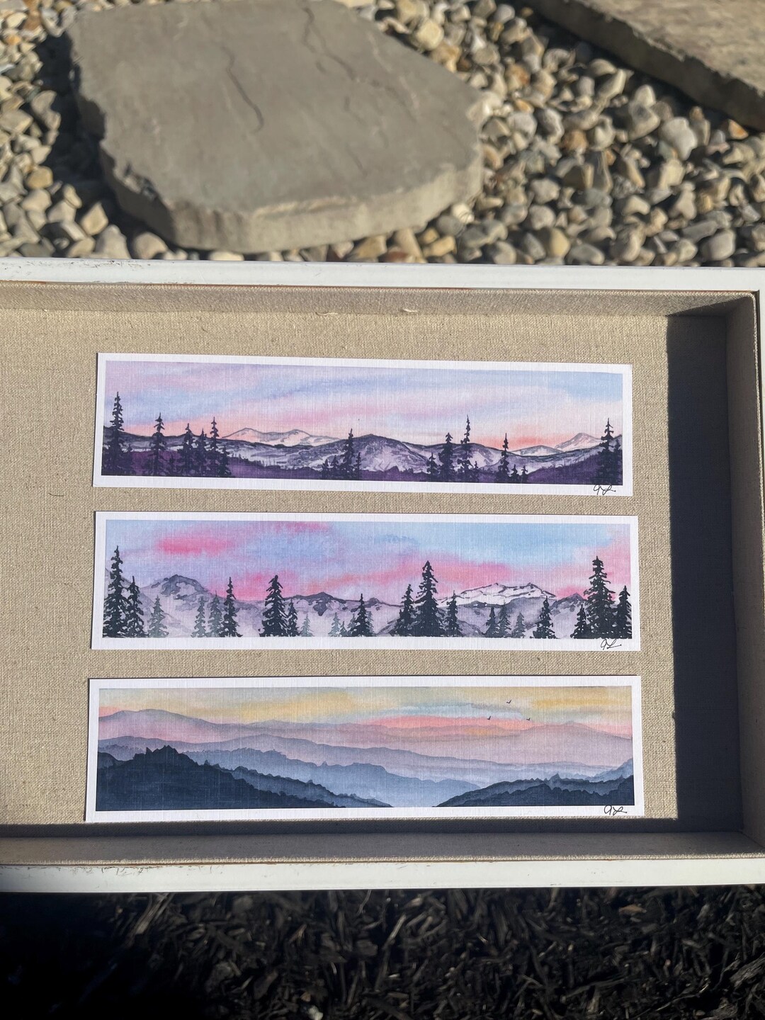 Mountain Landscape Bookmark Prints|| Handmade Watercolor Landscape ...