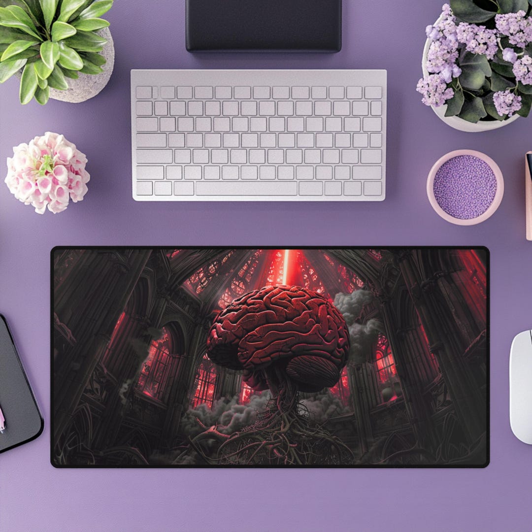 Gothic Parkinson's Awareness Month Desk Mat, Gothic Brain Mouse Pad ...