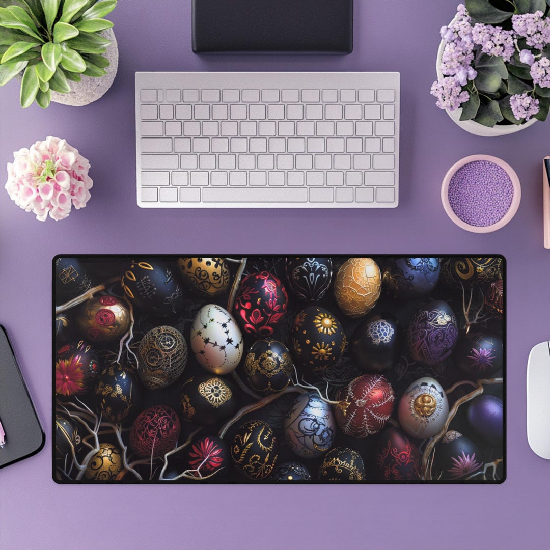 Gothic Easter Eggs Desk Mat, Unique Dark Aesthetic Mousepad, Easter ...