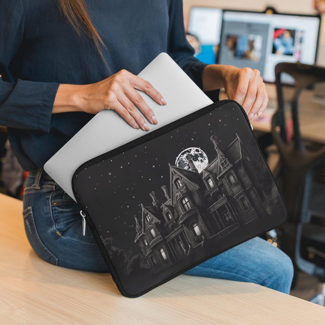 Magical Haunted Mansion Laptop Sleeve for Pastel Gothic Lovers, Moonlit ...