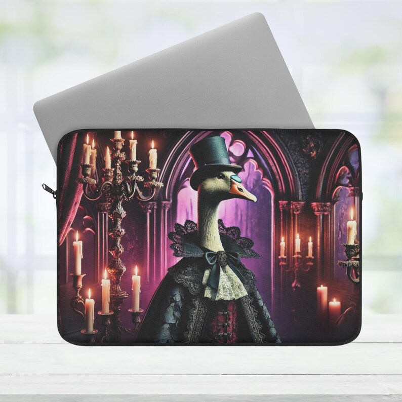 Victorian Dressed Gothic Goose Laptop Sleeve | Dark Academia Tech Case ...