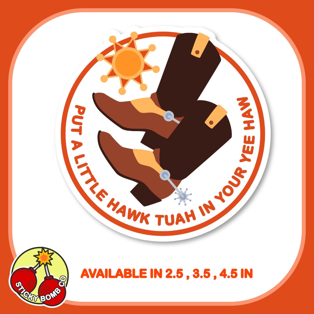 Hawk Tuah Yee Haw Sticker UV Laminated Waterproof Tumbler Accessory ...