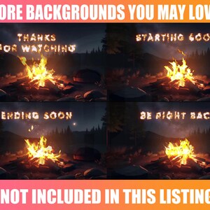 ANIMATED Virtual Background | Cosy Campfire at Night With Fire Texts ...