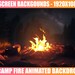 ANIMATED Virtual Background | Cosy Campfire at Night With Fire Texts ...