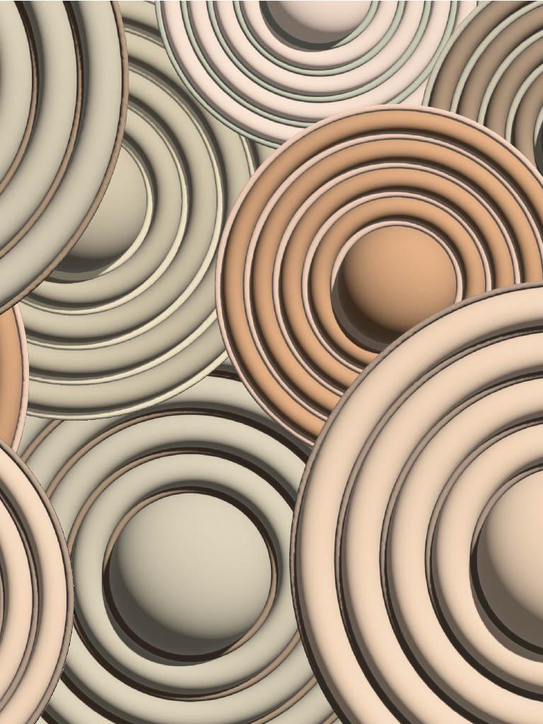 Abstract Concentric Circles Art Print Earth Tone Modern Minimalist Home ...