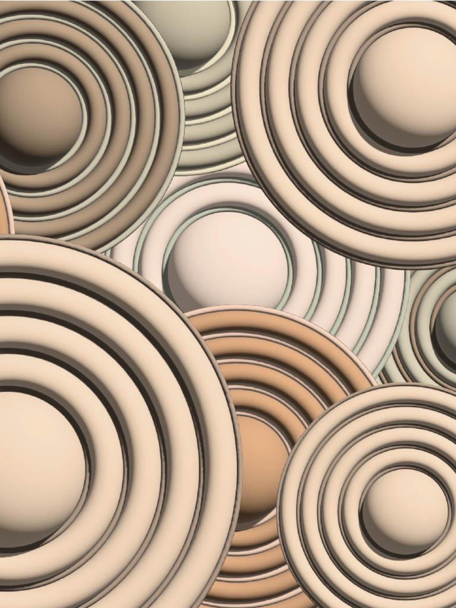 Abstract Concentric Circles Art Print Earth Tone Modern Minimalist Home ...