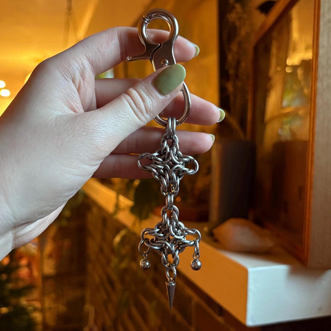 Byzantine Star Chainmaille Keychain - Etsy