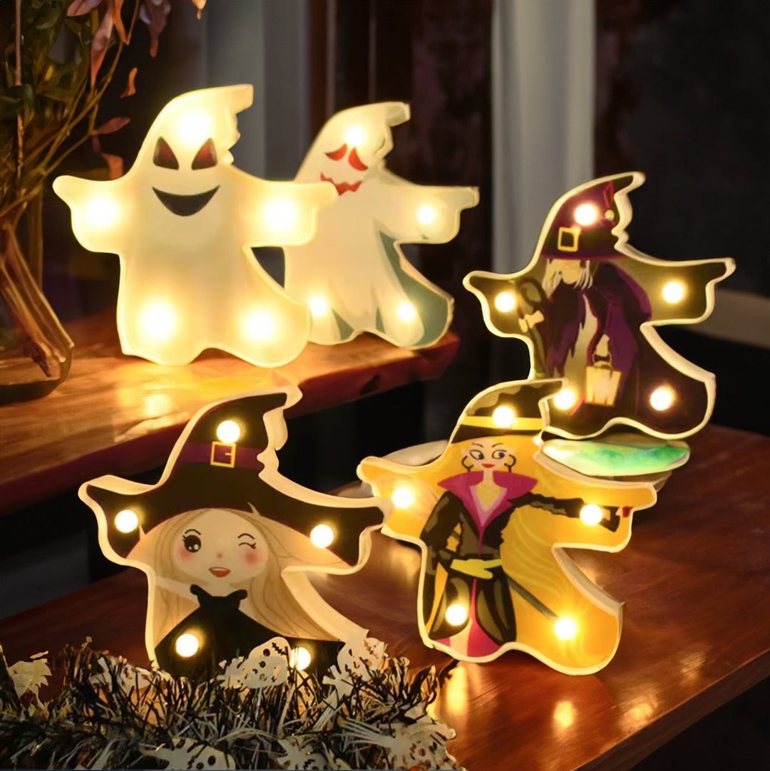 Spooky Halloween Decor Ghost, Cute Ghost Figurine With LED Light for ...