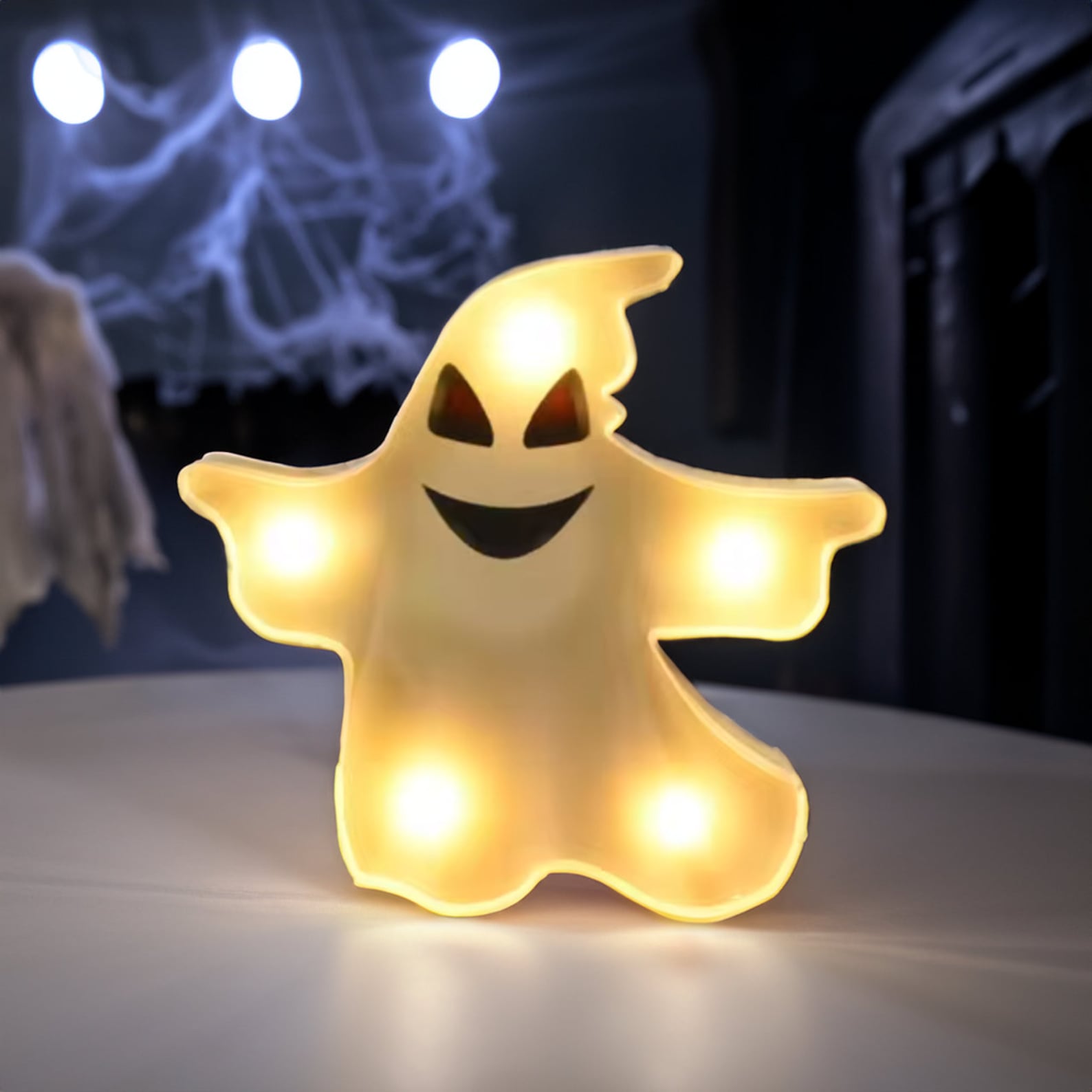 Spooky Halloween Decor Ghost, Cute Ghost Figurine With LED Light for ...