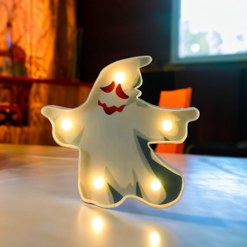 Spooky Halloween Decor Ghost, Cute Ghost Figurine With LED Light for ...