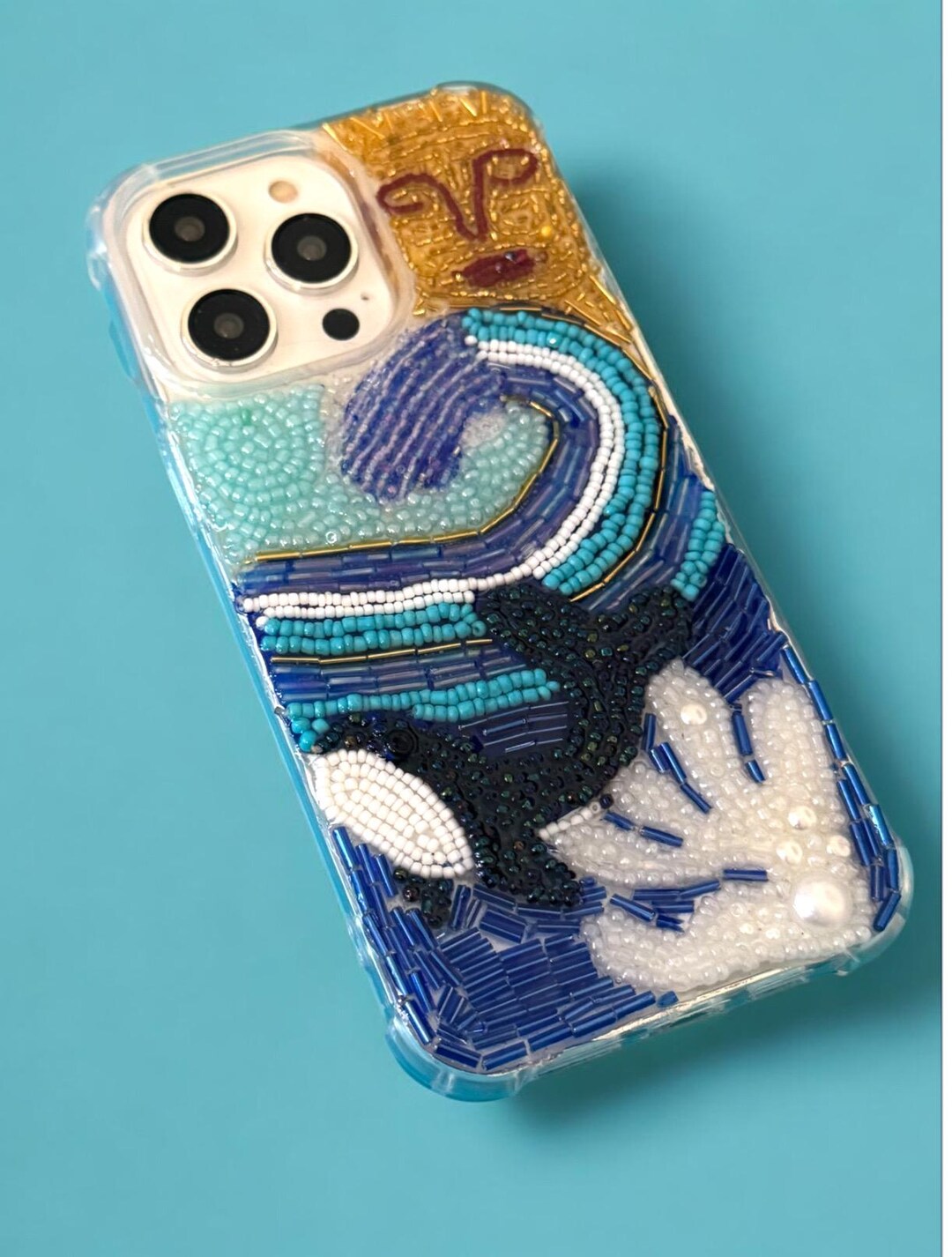 Beaded Embroidered Ocean iPhone Case - Etsy