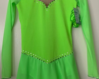 Green Ice Skating Dresses Adult Girls Competition Ice Skating - Etsy Canada