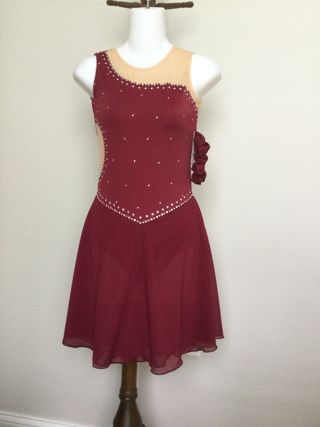Dramatic Burgundy Ice Dancing Skating Dress - Etsy