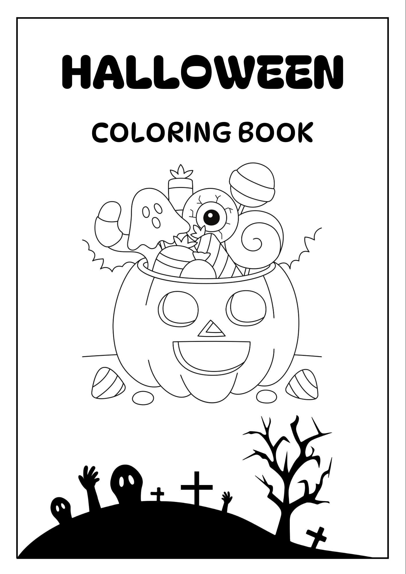 Halloween Coloring Book for Kids digital Download - Etsy