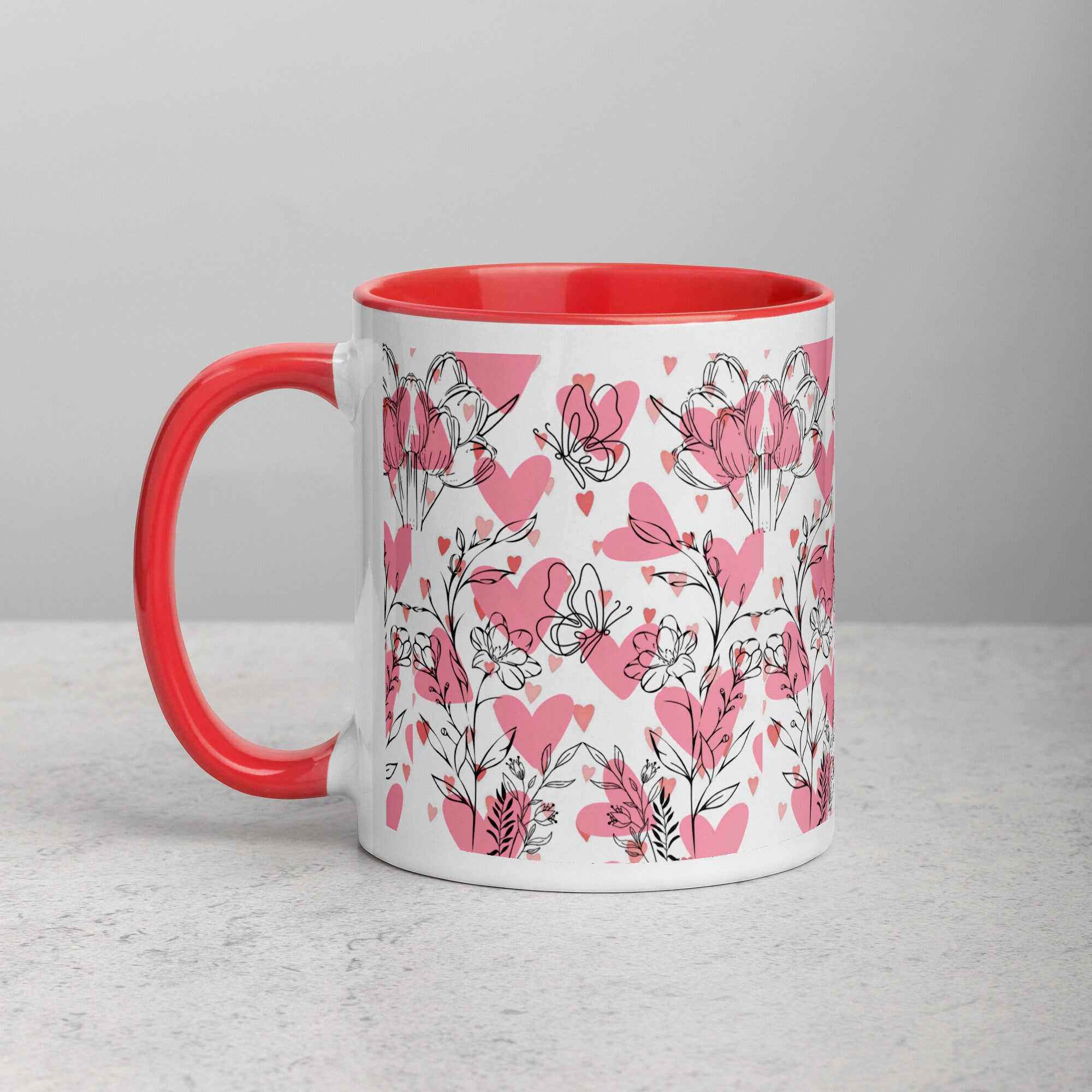 Flutter Love Mug With Color Inside - Etsy