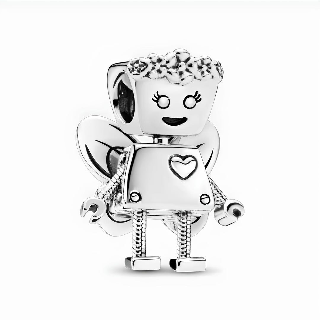 Silver Angel Winged Robot Charm for Pandora Bracelet, 925 Sterling ...