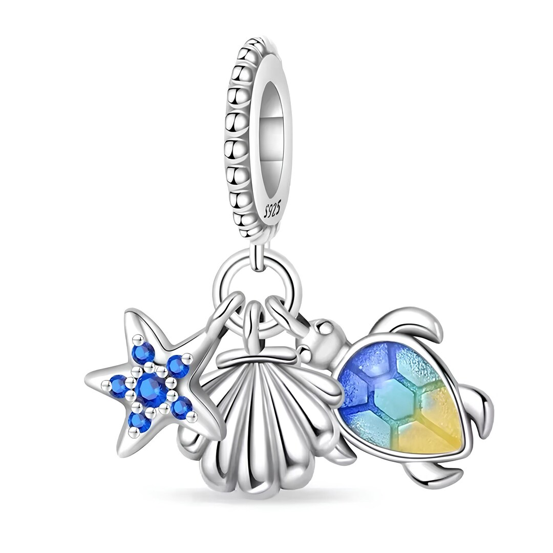 Pandora Starfish, Turtle and Oyster Charm, 925 Sterling Silver Charm ...