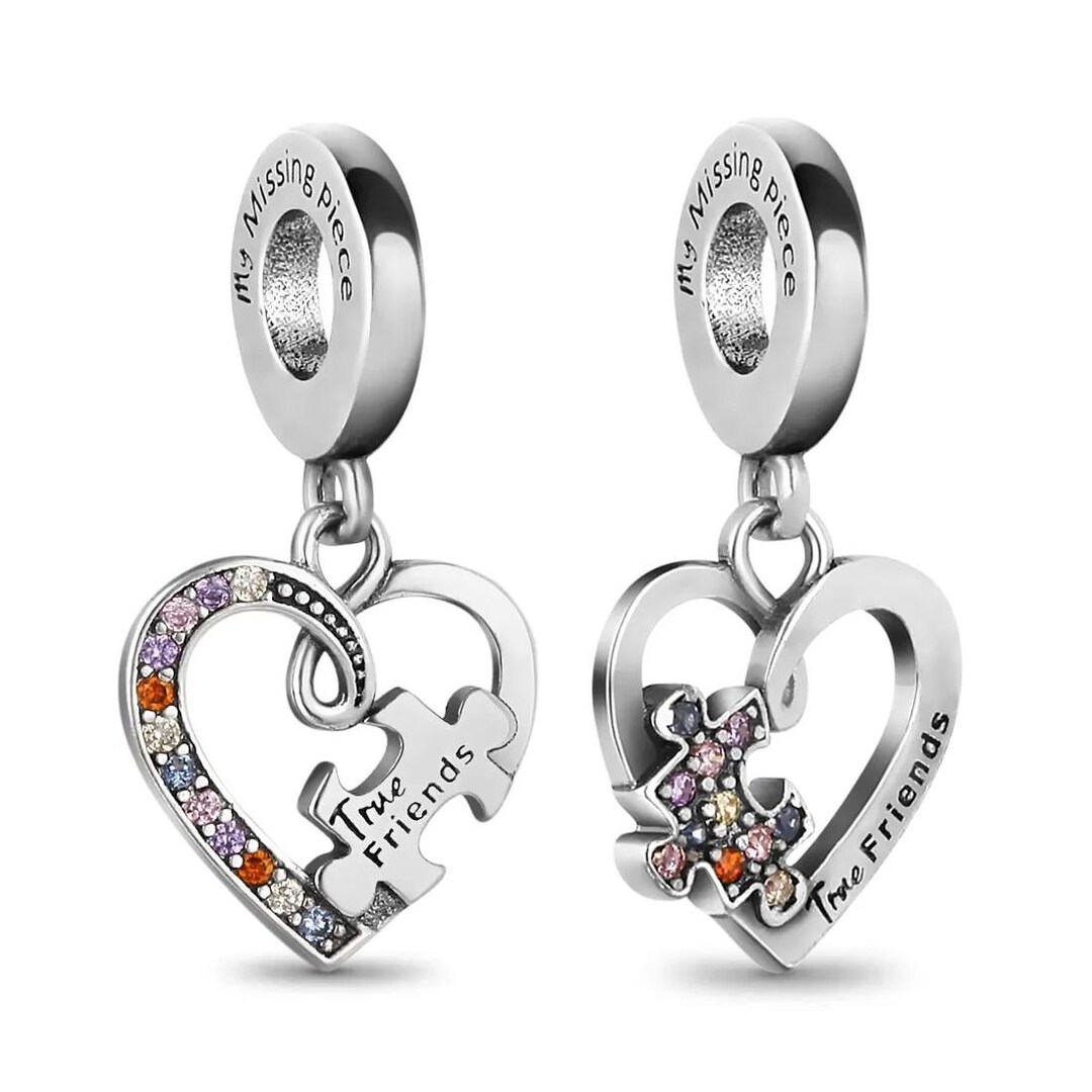 Pandora Puzzle Piece Hearts Friendship Charms, 925 Sterling Silver ...