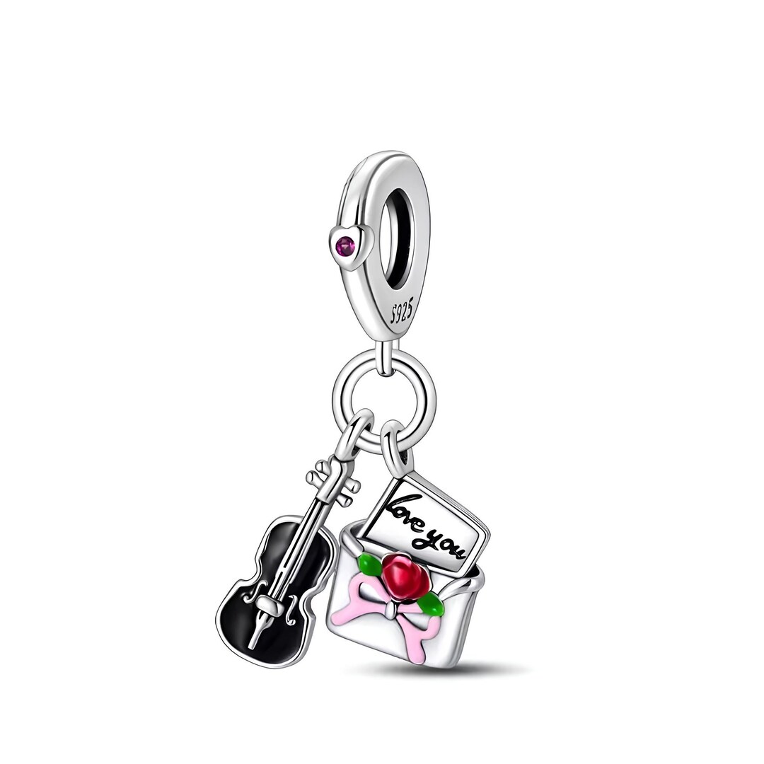 Pandora Spanish Guitar and Envelope Charm, 925 Sterling Silver Charm ...