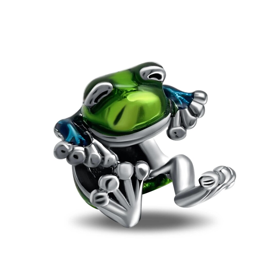 Silver Pandora Climbing Frog Charm, Cute Frog Holding on to Bracelet ...