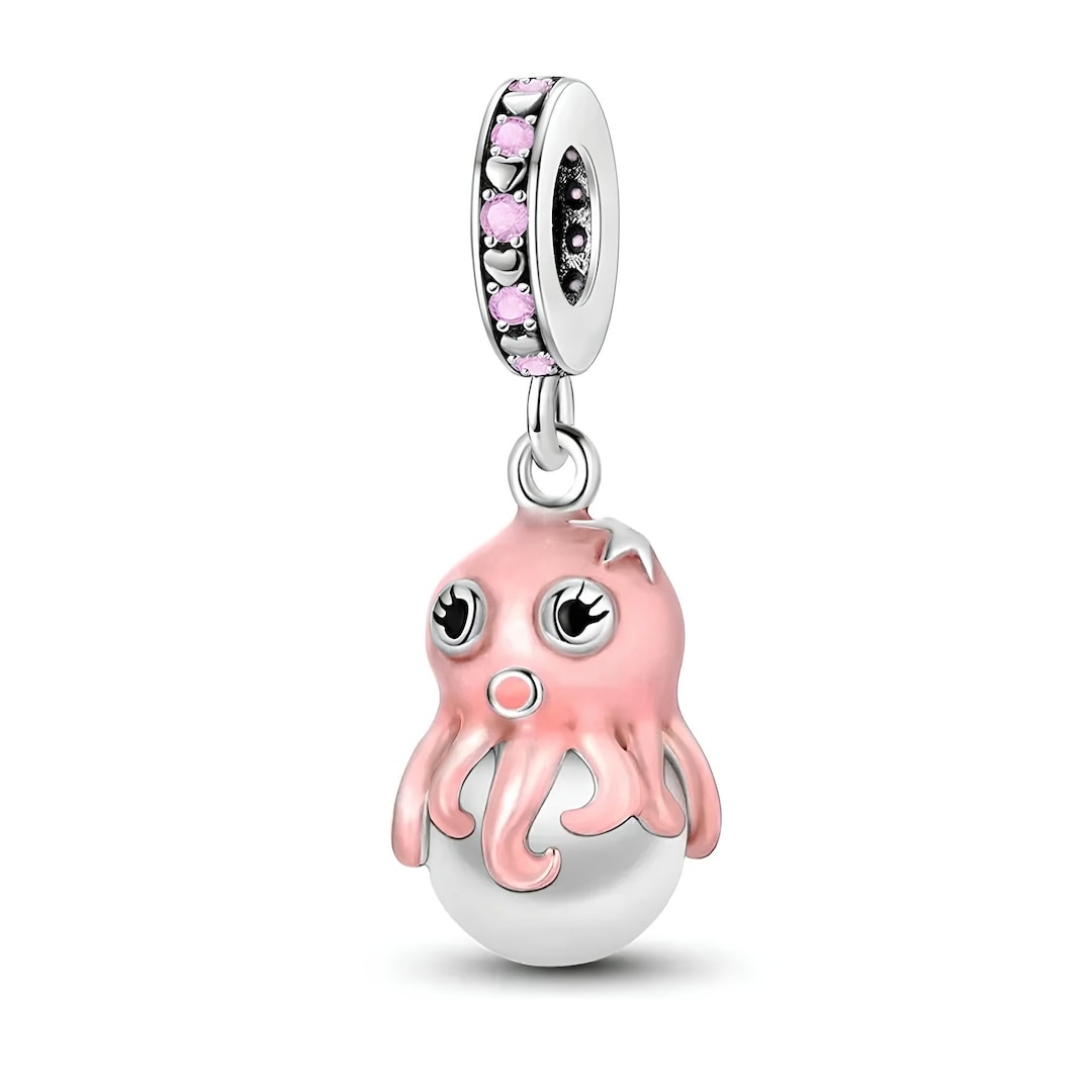 Pandora Octopus and Pearl Bracelet Charm, 925 Sterling Silver Charm ...