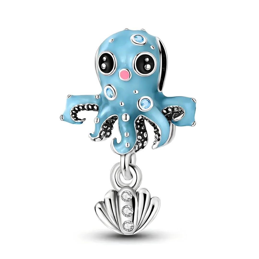 Pandora Octopus and Oyster Bracelet Charm, 925 Sterling Silver Charm ...